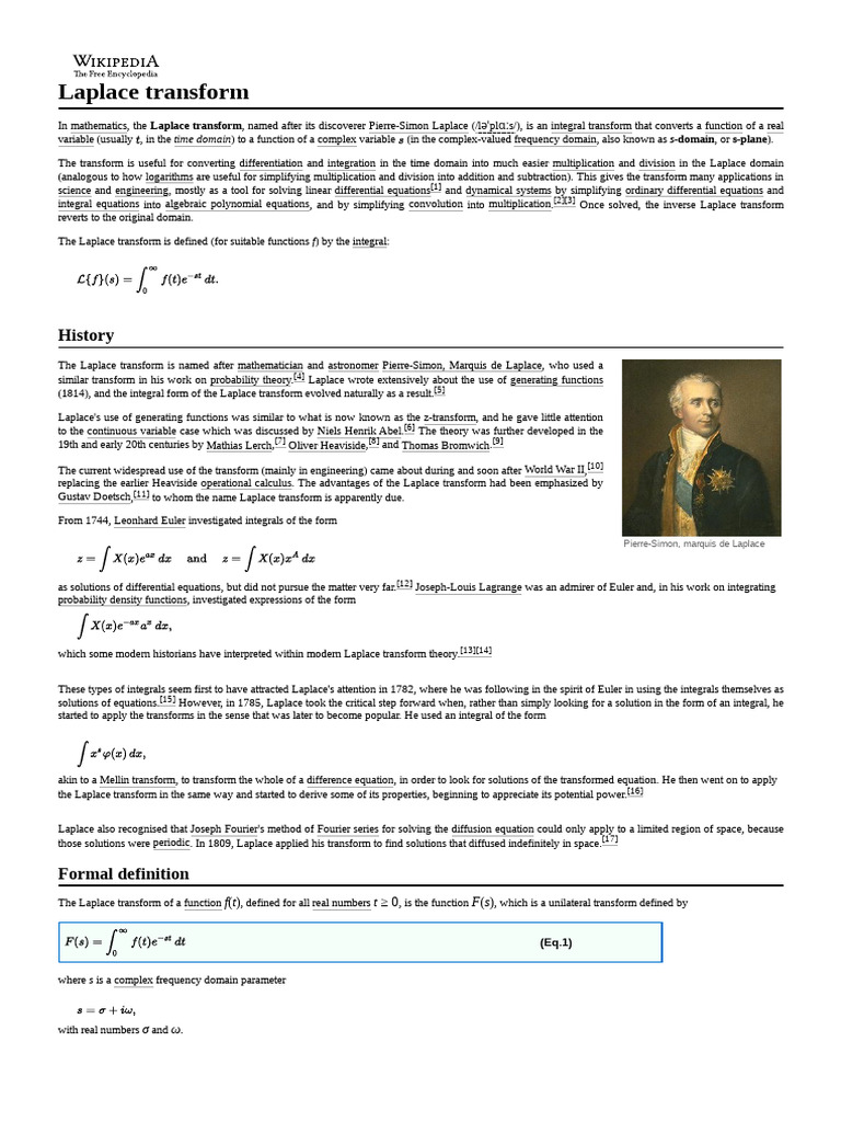 Laplace Transform Download Free Pdf Laplace Transform Electrical
