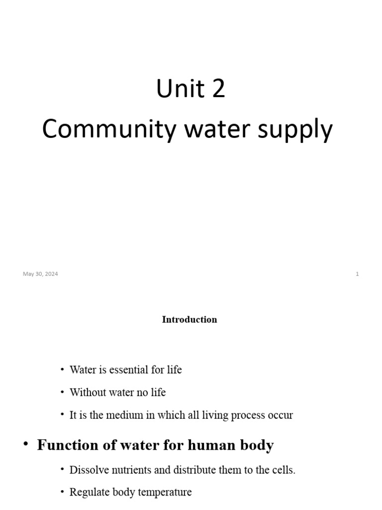 Unit 2 Water Supply | PDF | Water Purification | Water