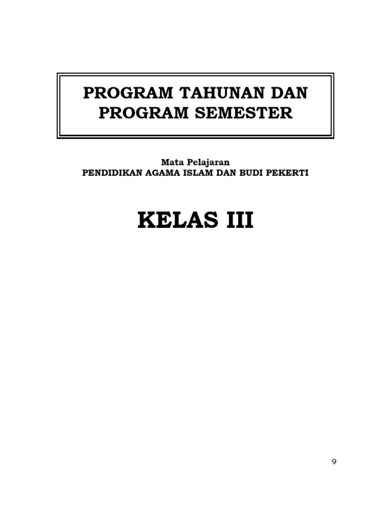 Program Tahunan PAI Kelas III | PDF | Filsafat | Sains & Matematika