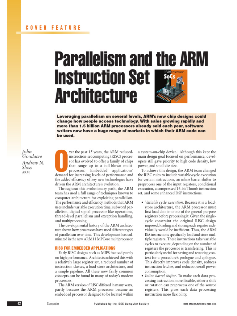 Parallelism in Arm Processor | Download Free PDF | Central Processing Unit | Thread (Computing)