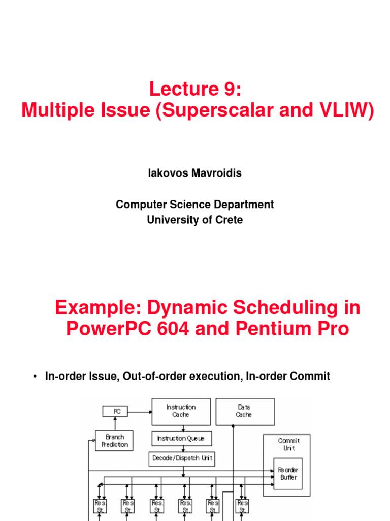 Lec9 Multiple Issue Processors Pdf Computer Architecture Computer