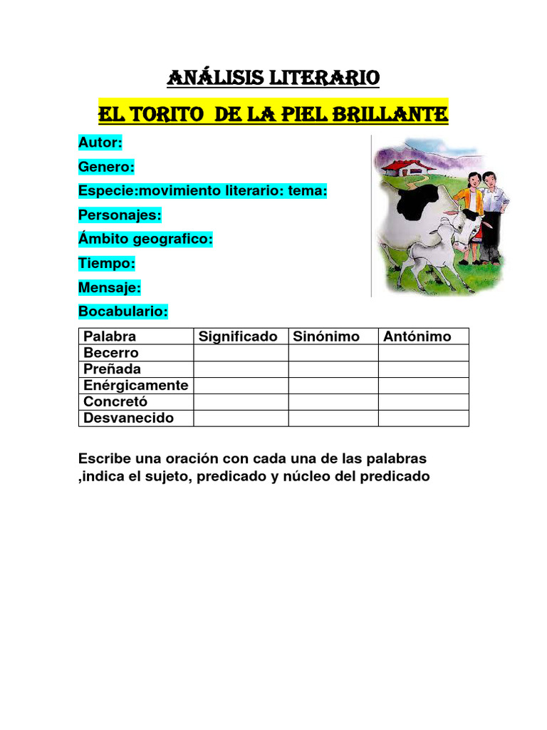 Análisis de "El torito de la piel brillante" | PDF | Poesía | Clásicos