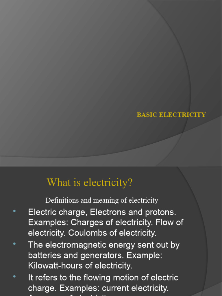 Basic Electricity 1 | Download Free PDF | Electricity | Electric Current