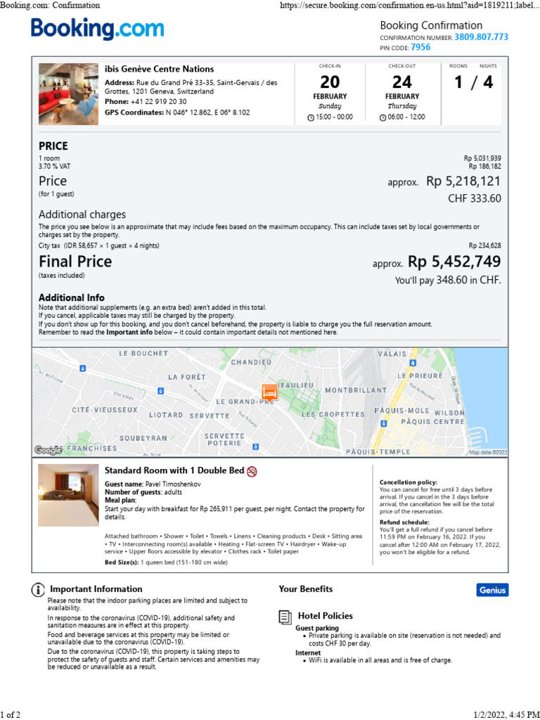 Booking | PDF | Geneva | Emergency