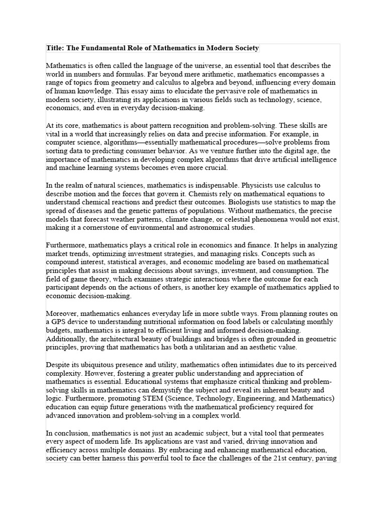 math essay | Download Free PDF | Mathematics | Game Theory