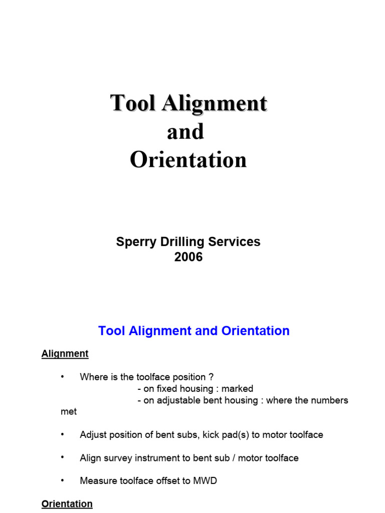 Alignment and Orientation (Toolface) | PDF