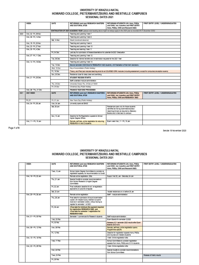 2021 Sessional Dates FINAL For Website 07122020 | PDF | Academic Term ...