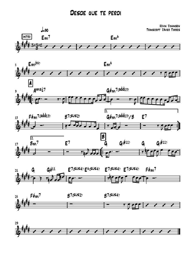 Desde Que Te Perdí - Partitura Completa | PDF