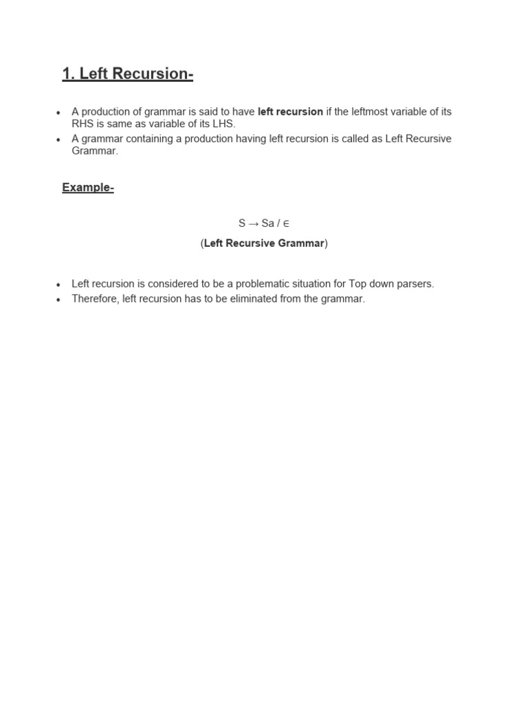 Chapter 2 - Left Recursive | PDF | Language Mechanics | Syntax