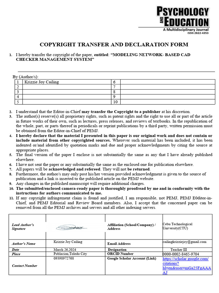 PEMJ-Copyright-Form-and-List-of-Authors_Revised-2024 (3) Final 1 | PDF ...