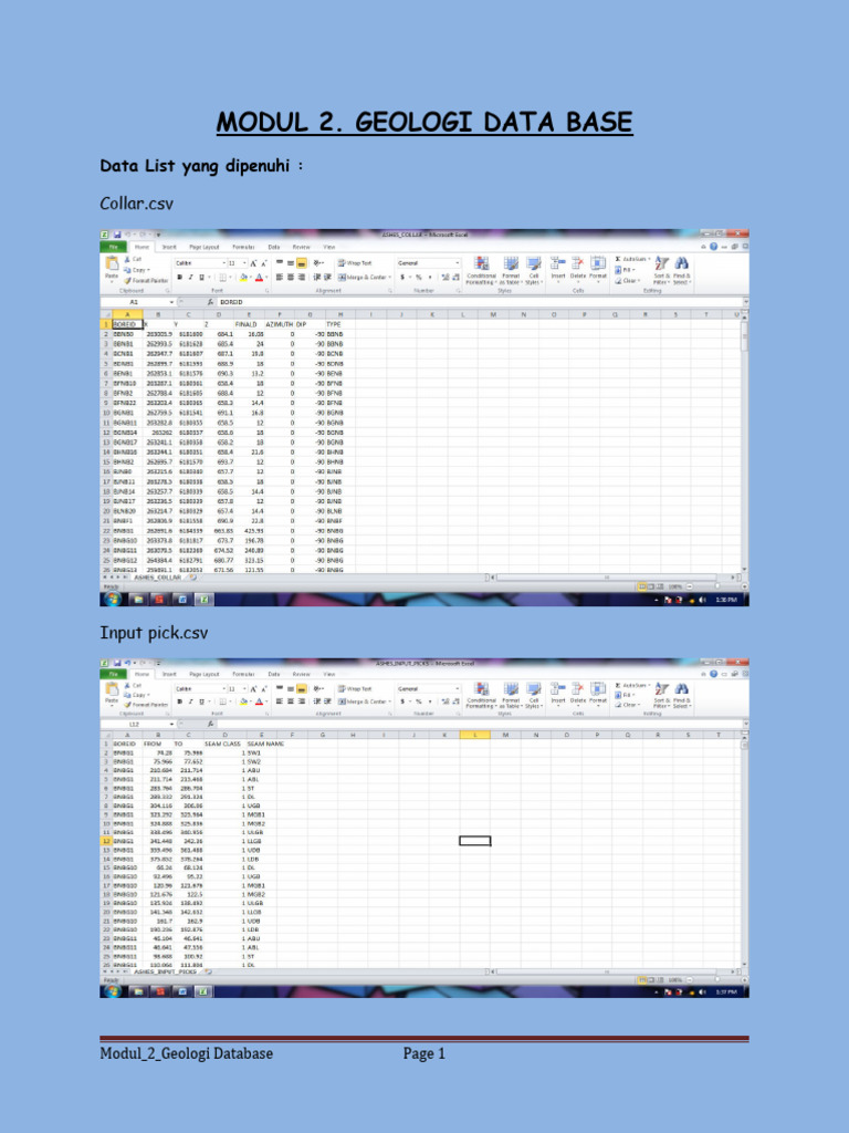 Modul 2. GEOLOGI DATA BASE | Download Free PDF | Comma Separated Values | Computing