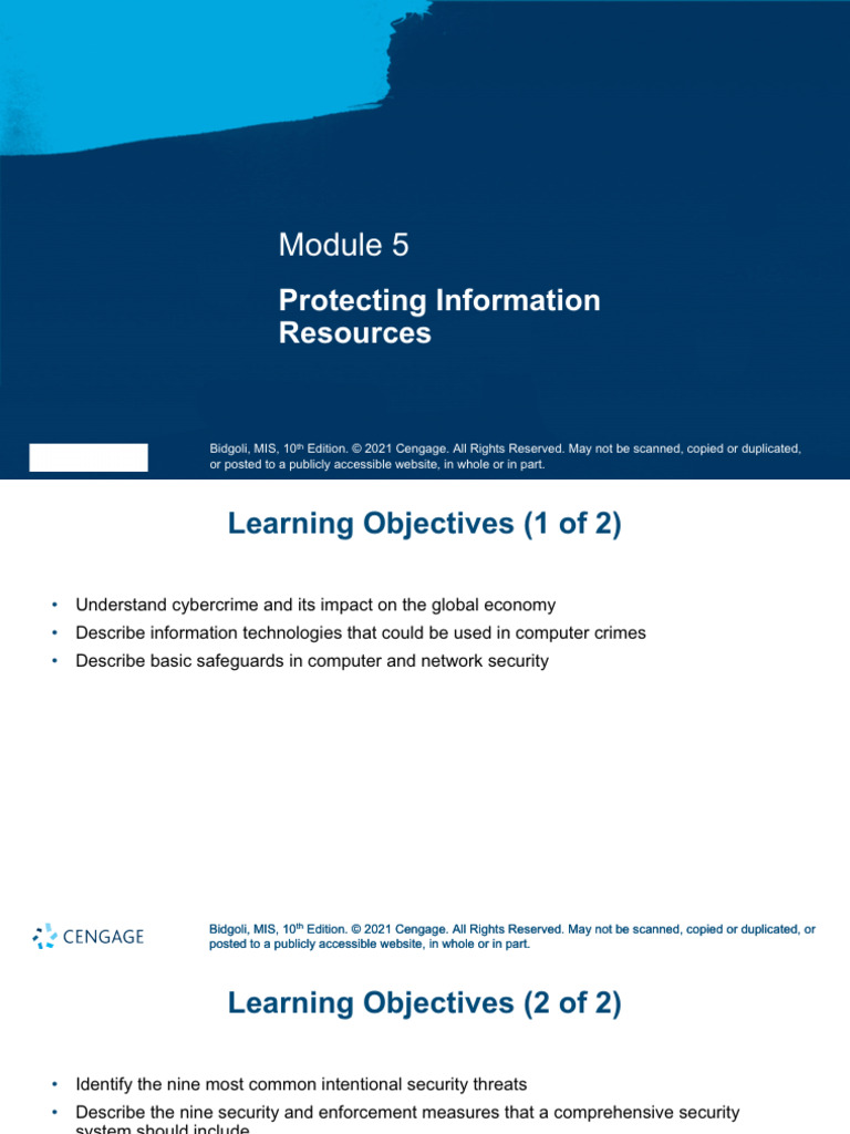Bidgoli10e ch05 | PDF | Security | Computer Security