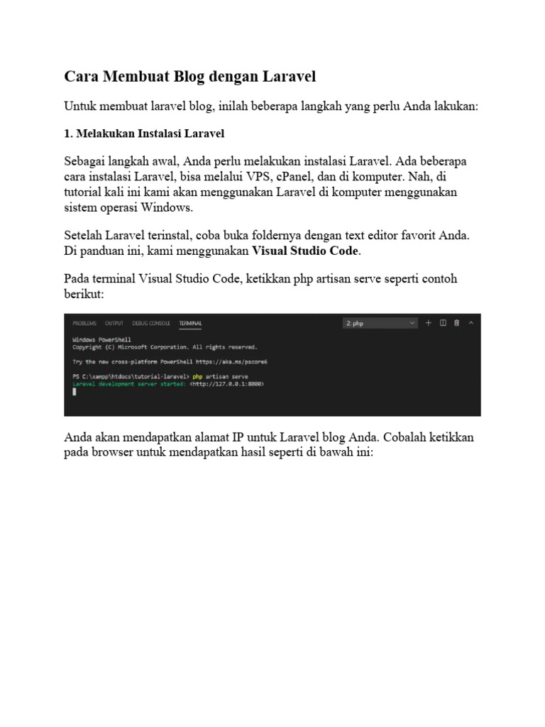 Cara membuat Project Laravel | PDF