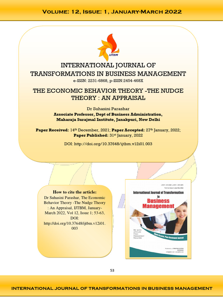 Nudge Theory Unit 1 | Download Free PDF | Behavioral Economics ...