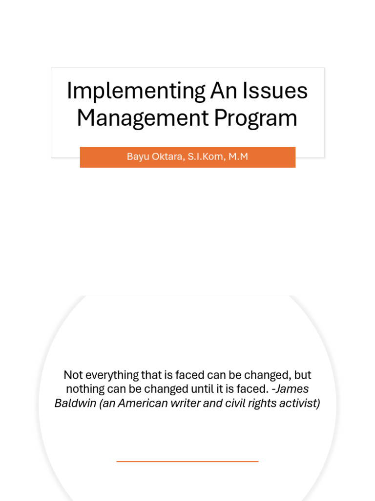 Implementing An Issues Management Program | PDF | Karier & Perkembangan