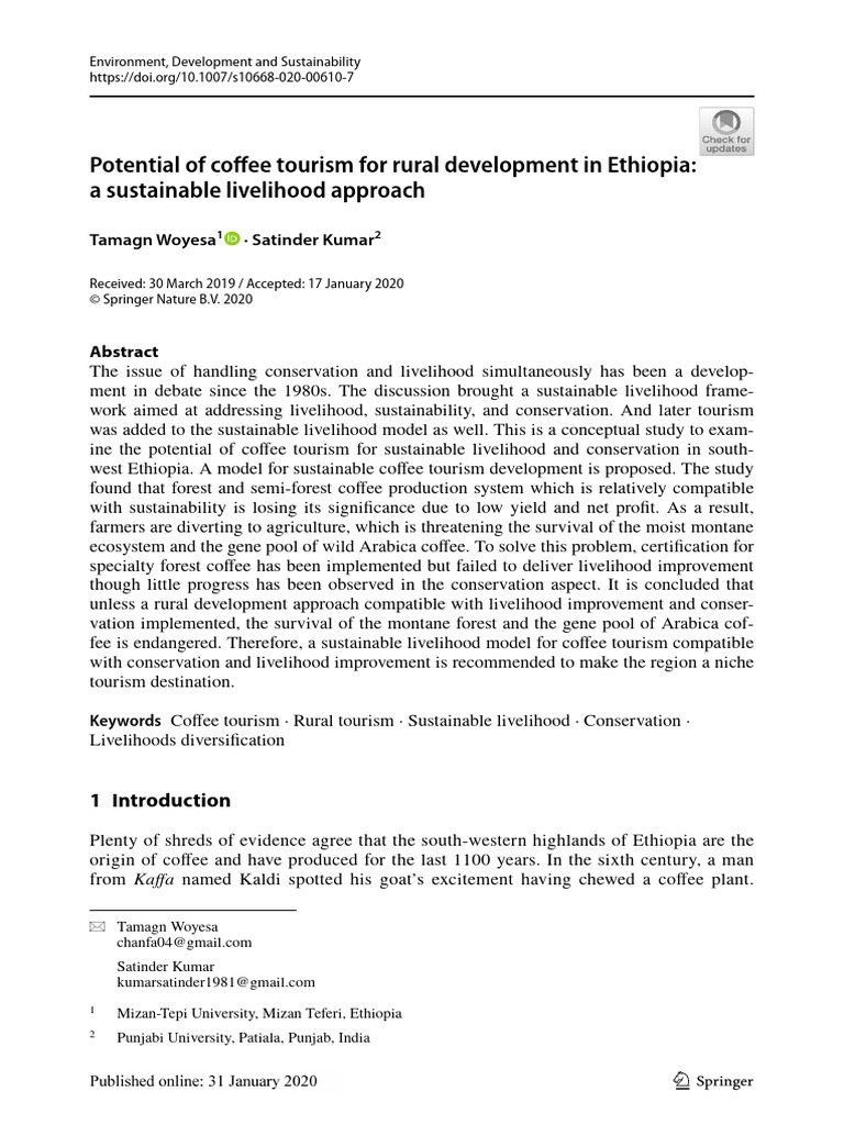 Potential of Coffee Tourism For Rural Development in Ethiopia A ...