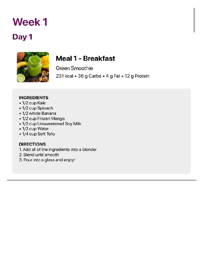 WBK Meals Week1 | PDF