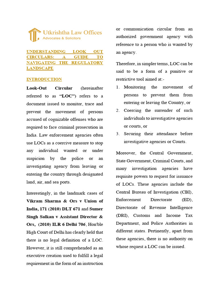 Look-Out-Circular Comprehensive Discussion | PDF | Police | Advocate