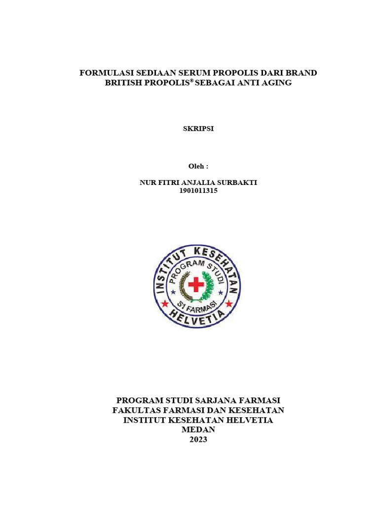 Skripsi Nur Fitri Anjalia Surbakti, 1901011315, Prodi Sarjana Farmasi | PDF