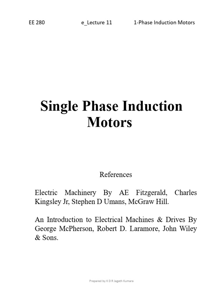El - EE280 - Lect 11 | PDF | Electric Motor | Manufactured Goods