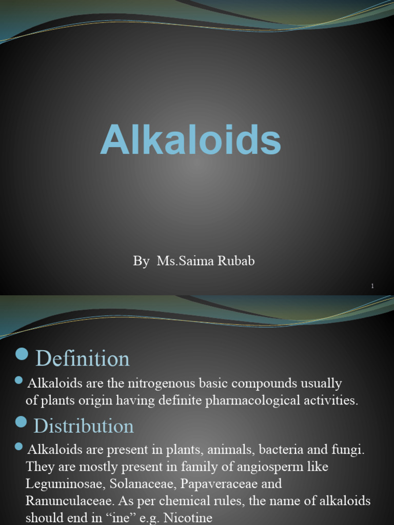 Alkaloids | PDF | Alkaloid | Morphine