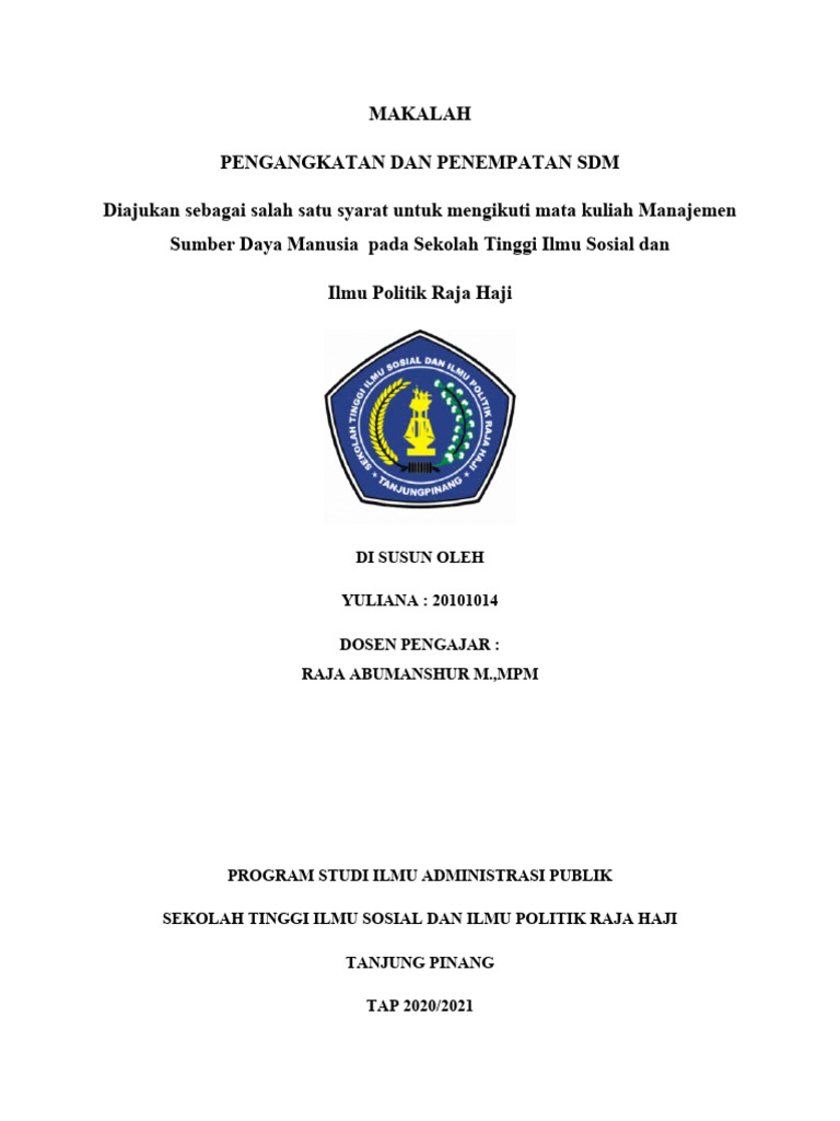 Makalah Pengangkatan Dan Penempatan SDM | PDF | Karier & Perkembangan