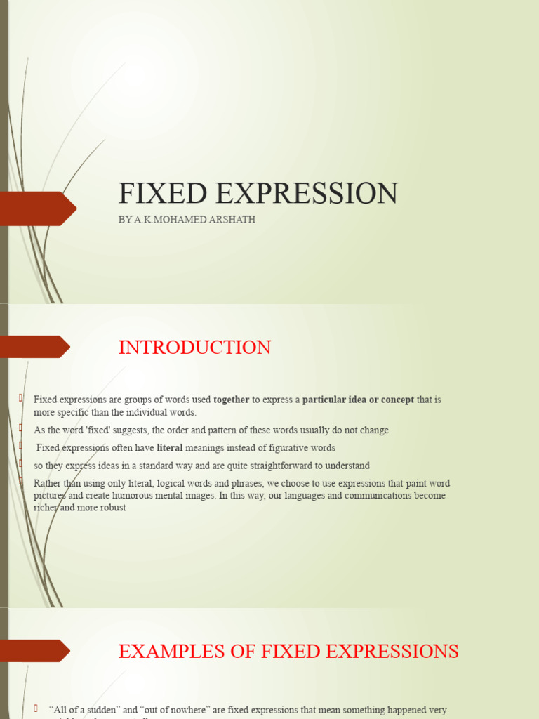 Fixed Expression | Download Free PDF | Idiom | Human Communication