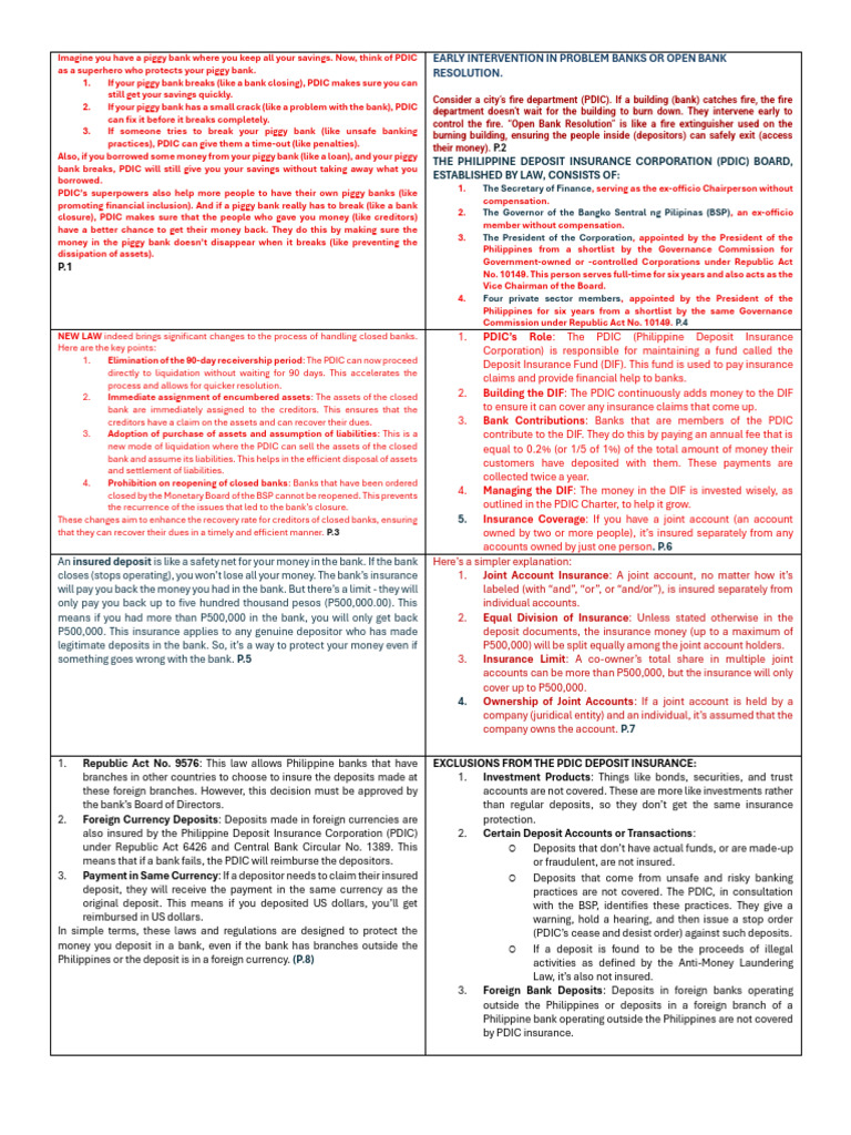 PCID NOTES and Bank Secrecy Law | PDF | Banks | Deposit Account