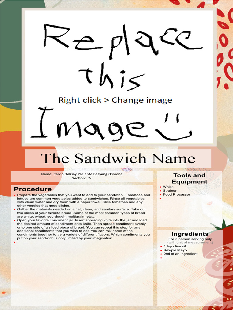 Easy Sandwich Recipe Guide | PDF