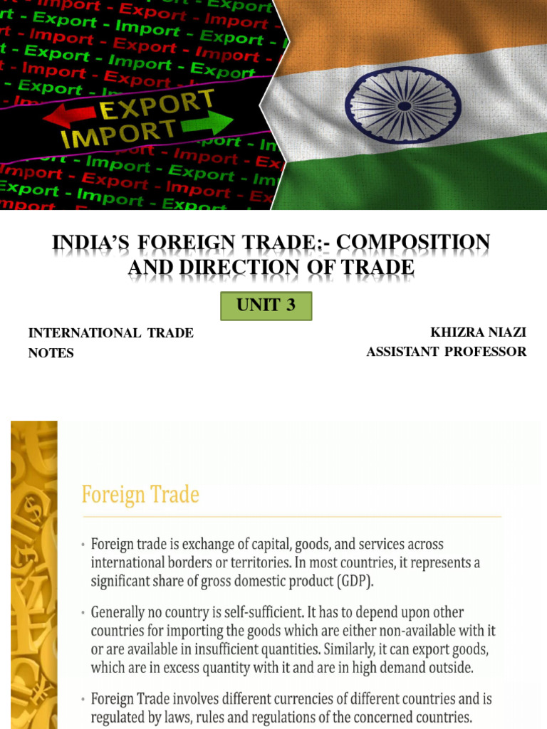 India’s Foreign Trade: Composition & Direction | PDF | Textiles | Petroleum