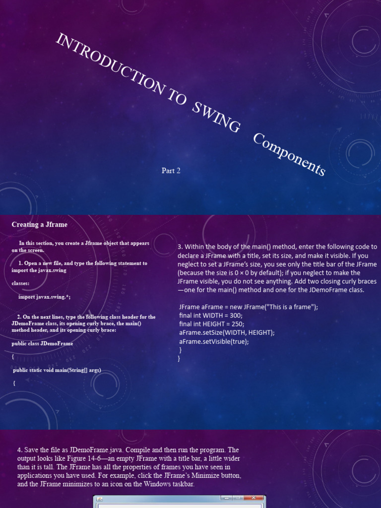 INTRODUCTION-TO-SWING-COMPONENTS | PDF | Typefaces | Button (Computing)