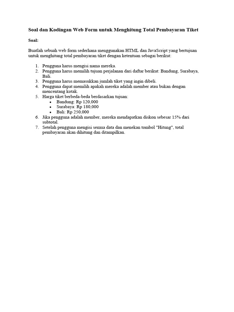 SOAL Pemrograman Web JS | PDF | Komputer