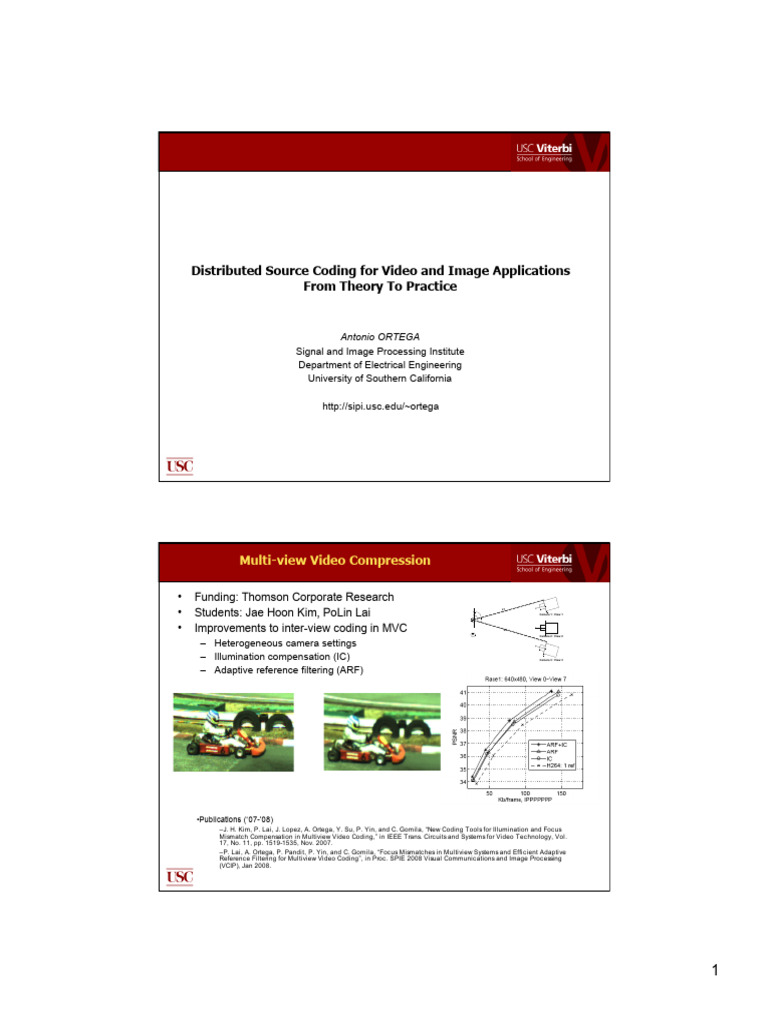 Distributed Source Coding For Video and Image Applications | PDF | Data Compression | Codec