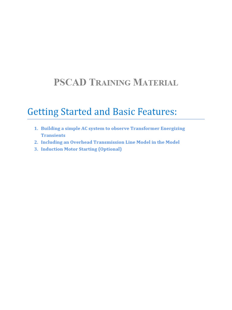 Tutorial 1 - Getting Started and Basic Features | PDF | Transformer | Electric Power Transmission