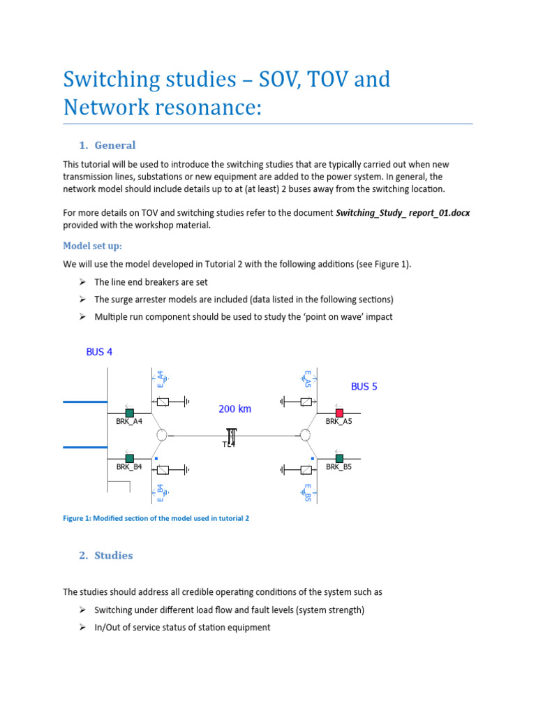 Tutorial 4 - Switching Studies | Download Free PDF | Electrical Substation | Resonance