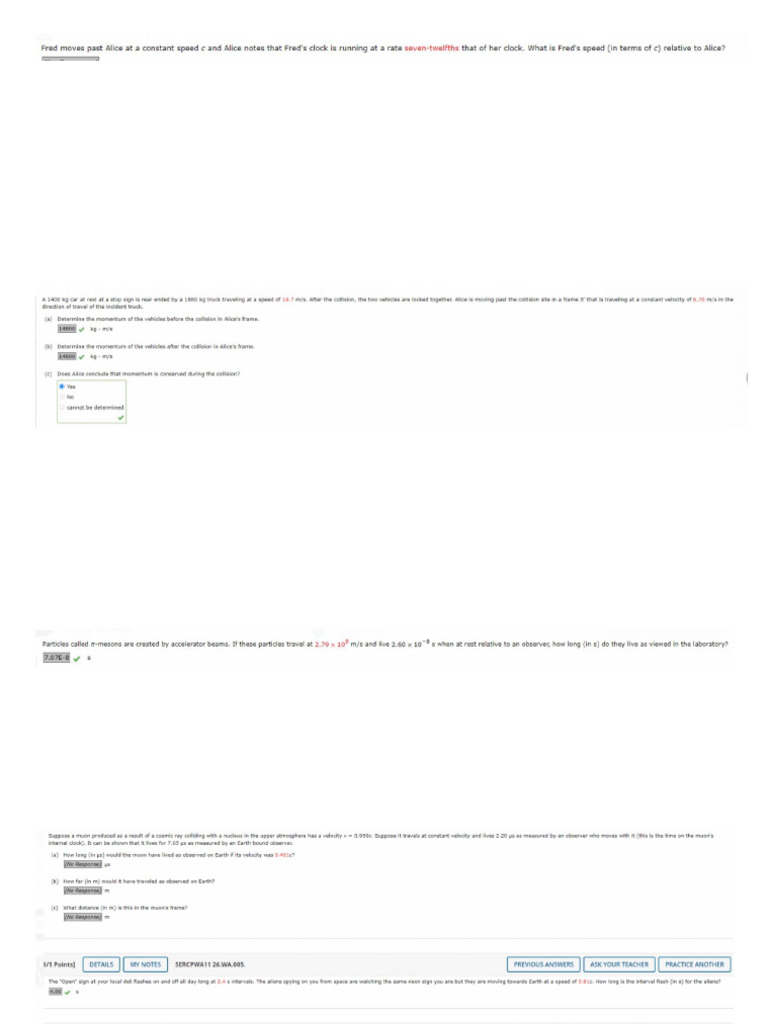12 May Relativity - Practice Questions | PDF