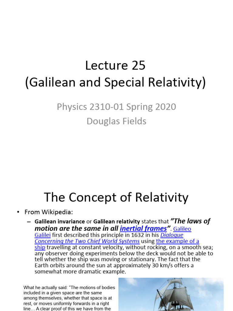 1 May Relativity | PDF | Special Relativity | Newton's Laws Of Motion