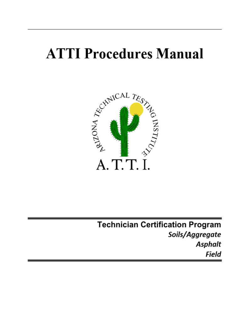 2022 ATTI Procedures Manual 2.21.23 | PDF | Construction Aggregate