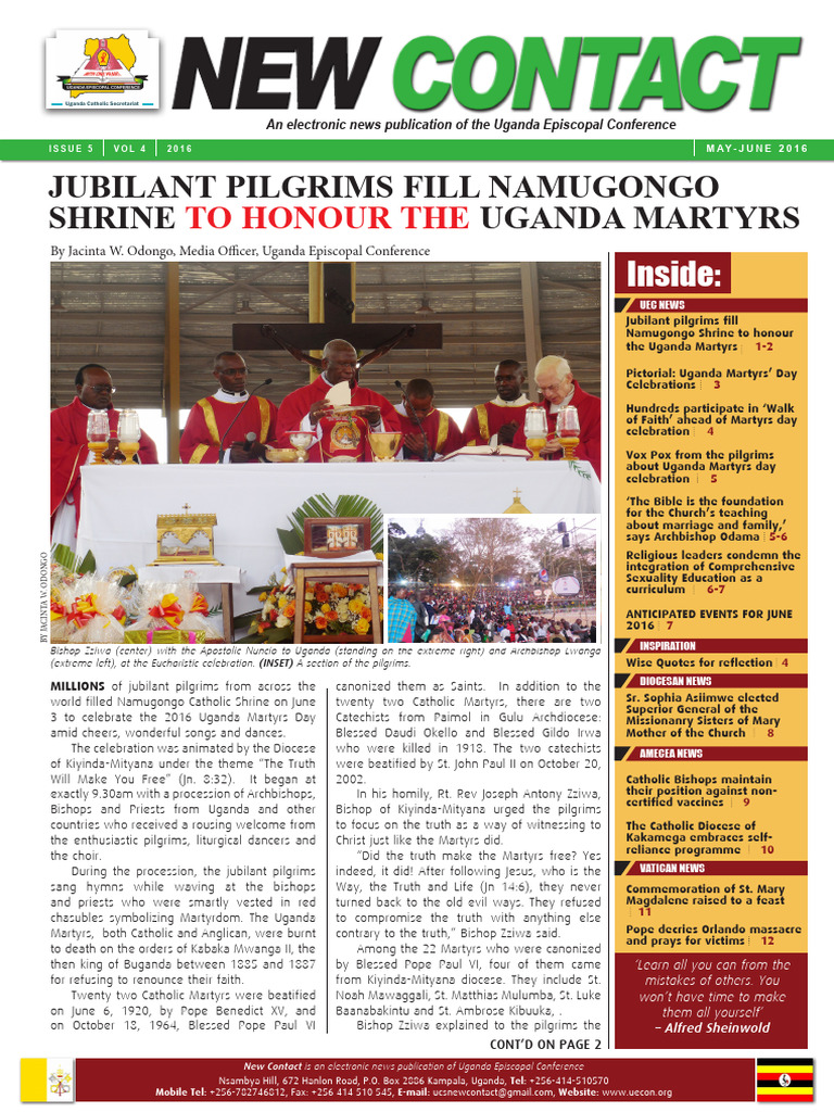 New Contact Issue of May June 2016 | PDF | Catholic Church | Pilgrimage