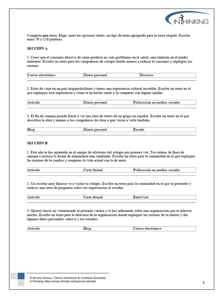 Mock Exam Spanish Ab Initio 3 | PDF | Crecimiento personal y ...