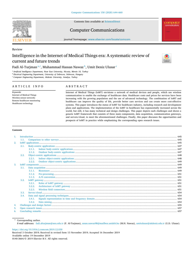 IoMT Trends and Challenges | PDF | Internet Of Things | Electronic ...