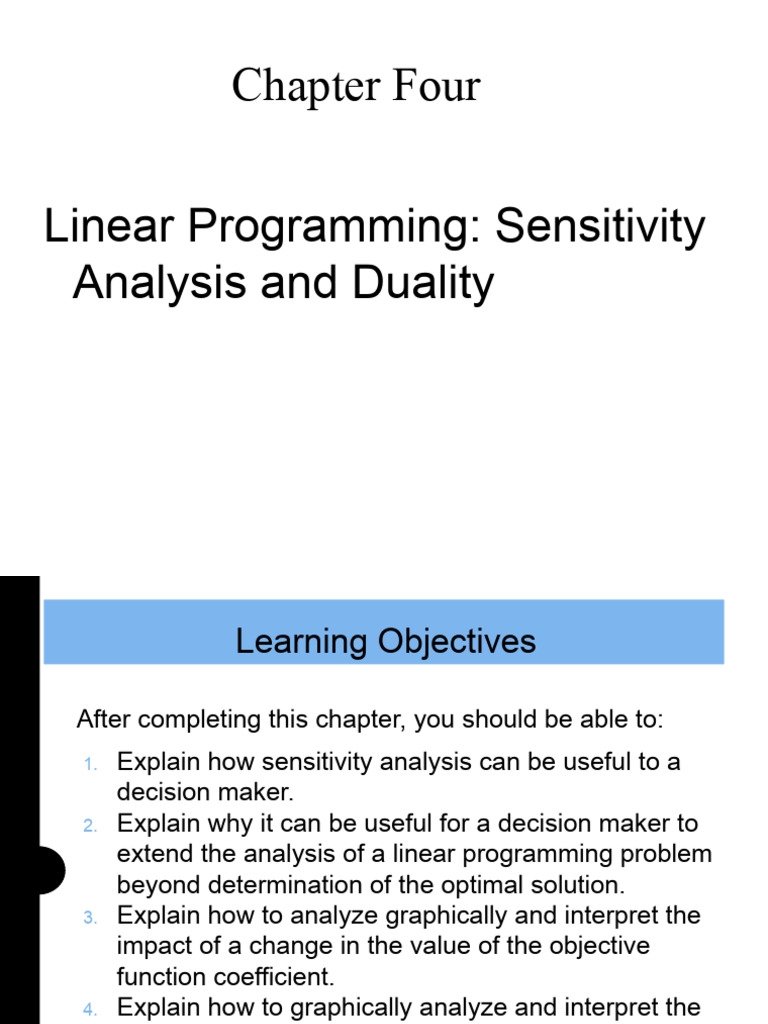 CH-4 Sensitivity Analysis and Duality | PDF | Mathematical Optimization | Mathematical Analysis