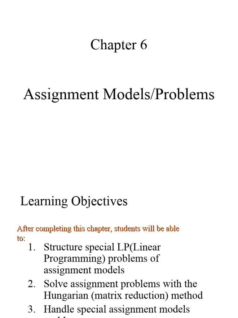 CH-6 Assignment - Models Modified | Download Free PDF | Mathematical Optimization | Mathematics ...