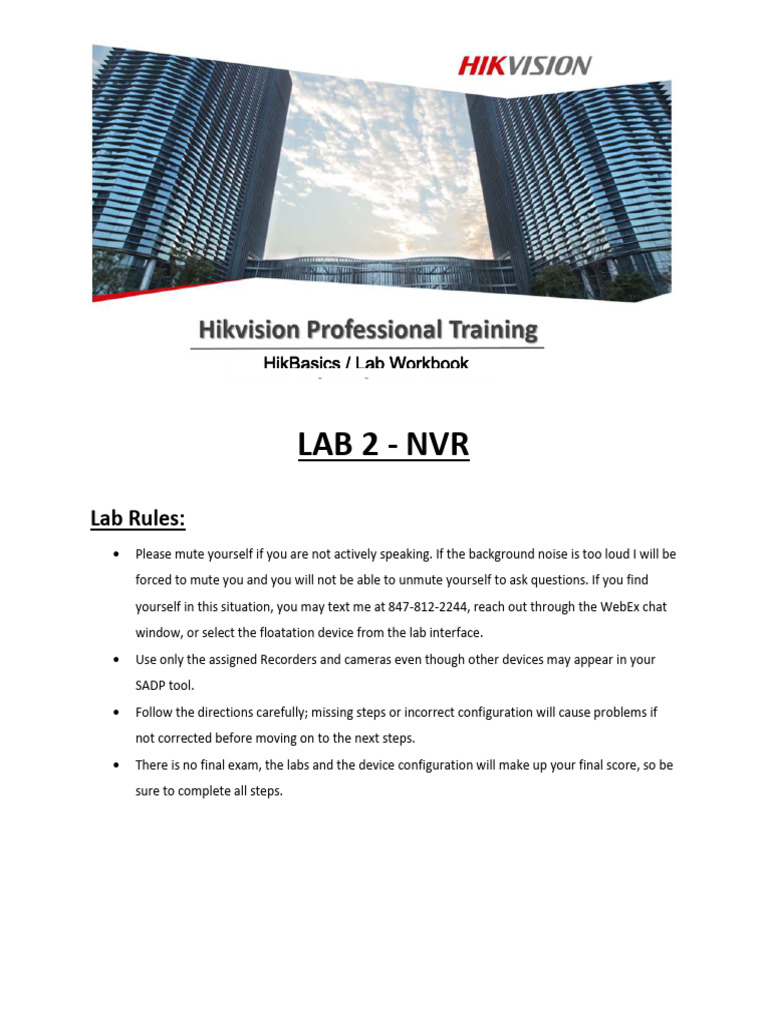 NVR Lab Configuration Guide | PDF | Icon (Computing) | Ip Address