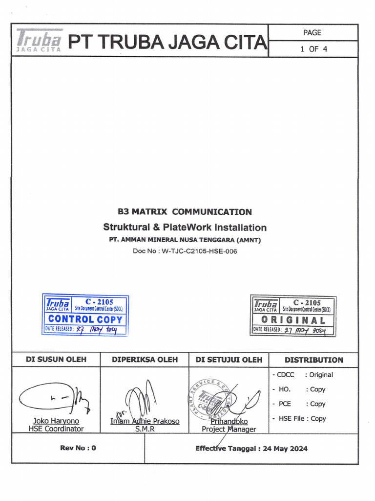 W-TJC-C2105-HSE-006_0 B3 Matrix Communication - Copy | PDF