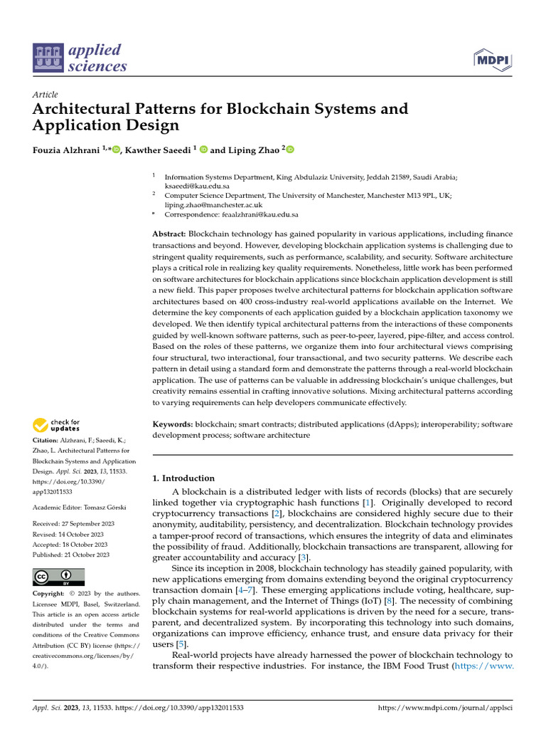 Architectural Patterns for Blockchain Systems | Download Free PDF ...