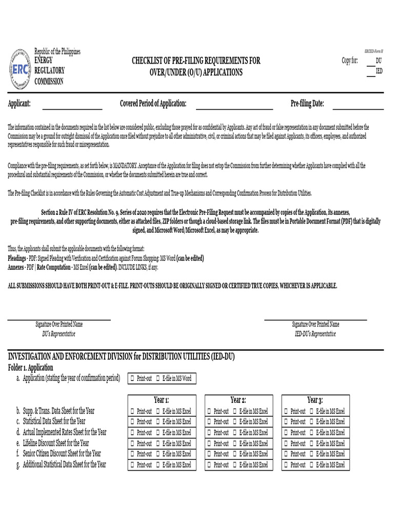 ERC OUR Checklist 2023 | PDF | Computer File | Microsoft Excel