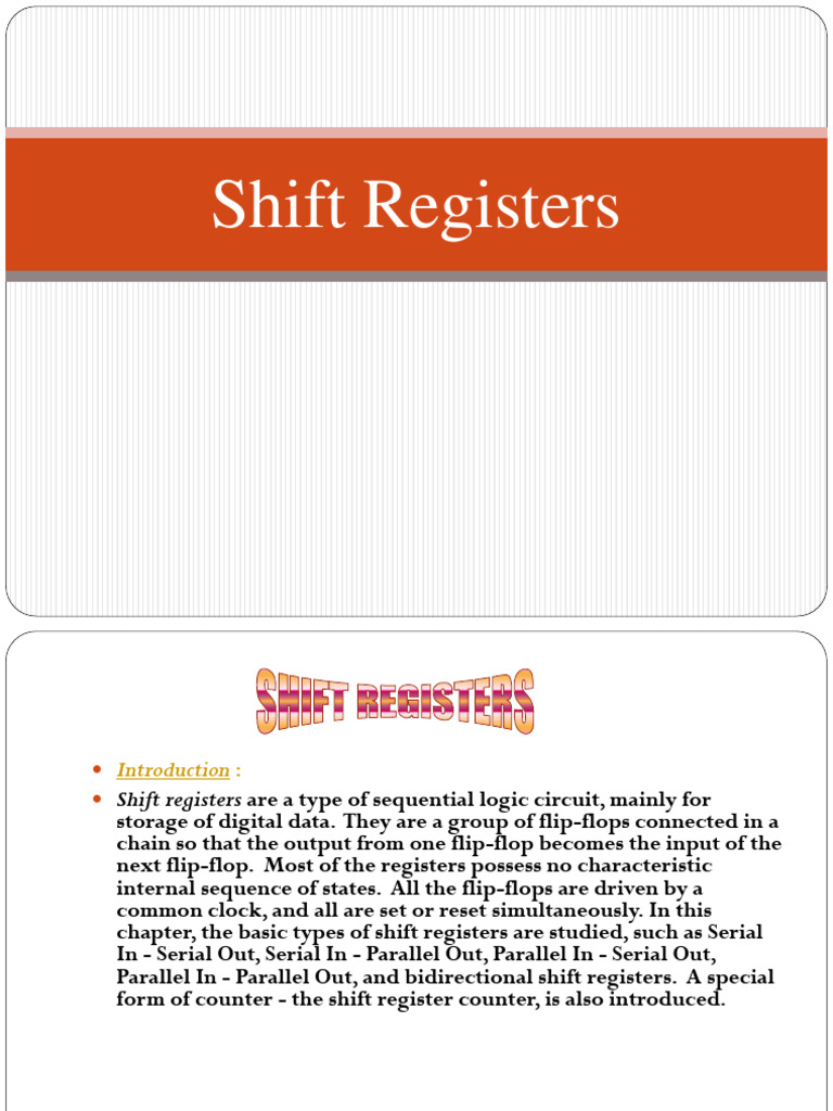 Unit 4 Shift Registers Pdf