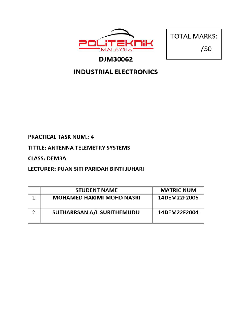 Practical Task report format DJM30062 | PDF