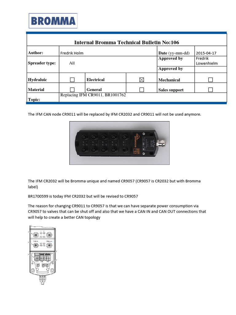 106 - Replacing IFM CR9011 | PDF